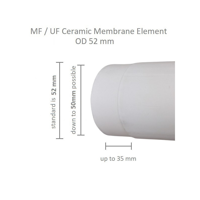 Ceramic Membrane OD 52mm, 61x4mm, 1500mm